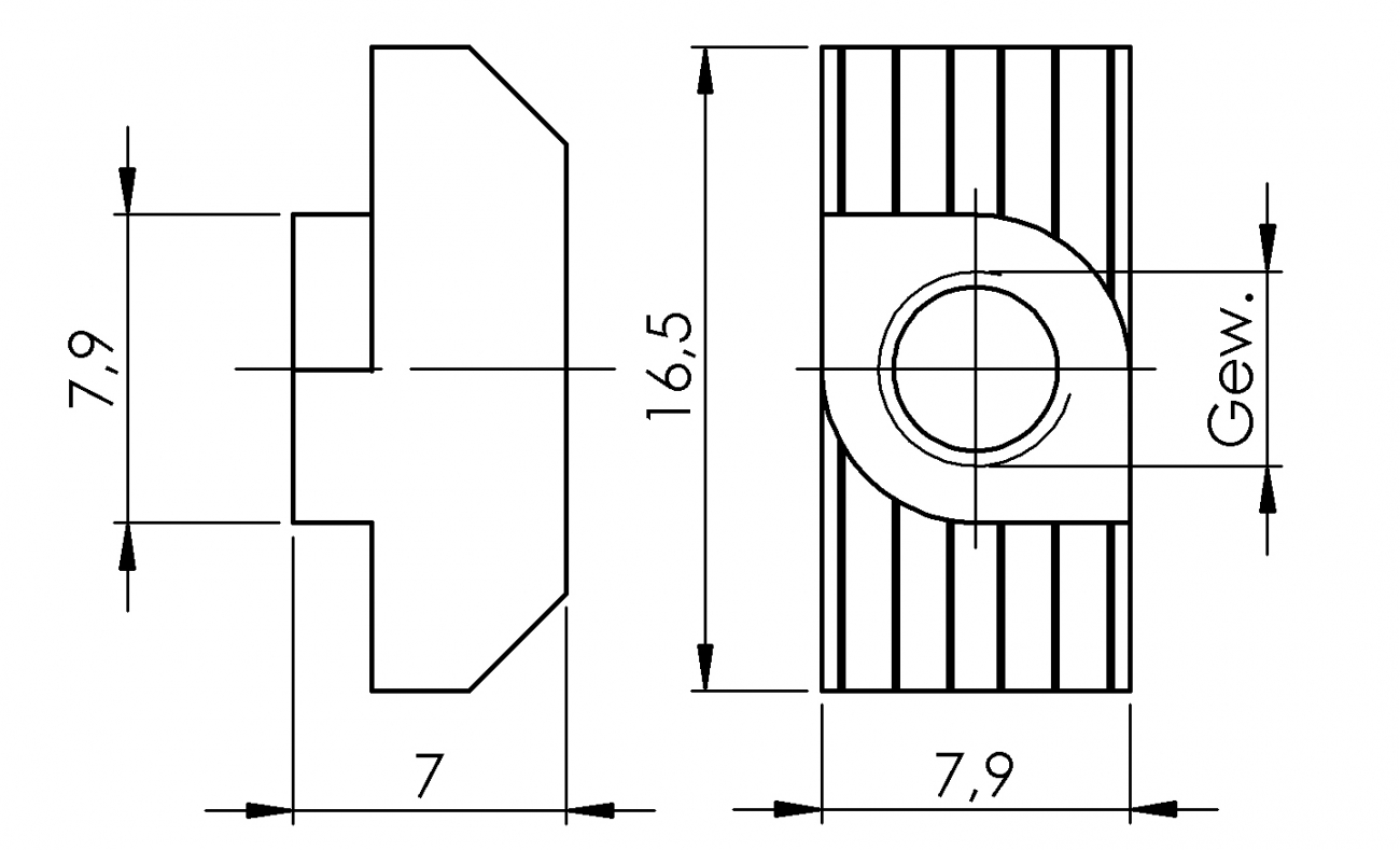 Hammermutter Nut 8 | BAUER Profiltechnik GmbH