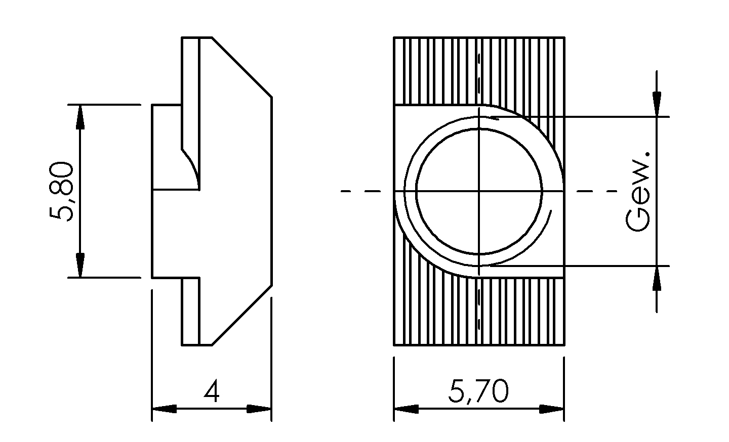 Hammermutter Nut 6 | BAUER Profiltechnik GmbH
