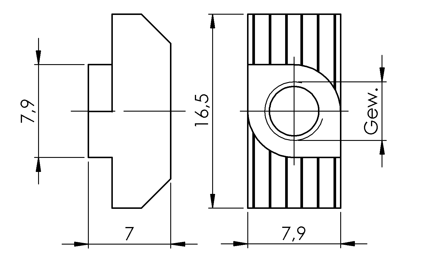 Hammermutter Nut 8 | BAUER Profiltechnik GmbH